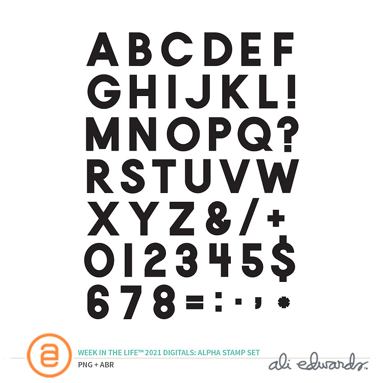 Ali Edwards Design Inc. | Week In The Life™ 2021 Alpha & Numbers