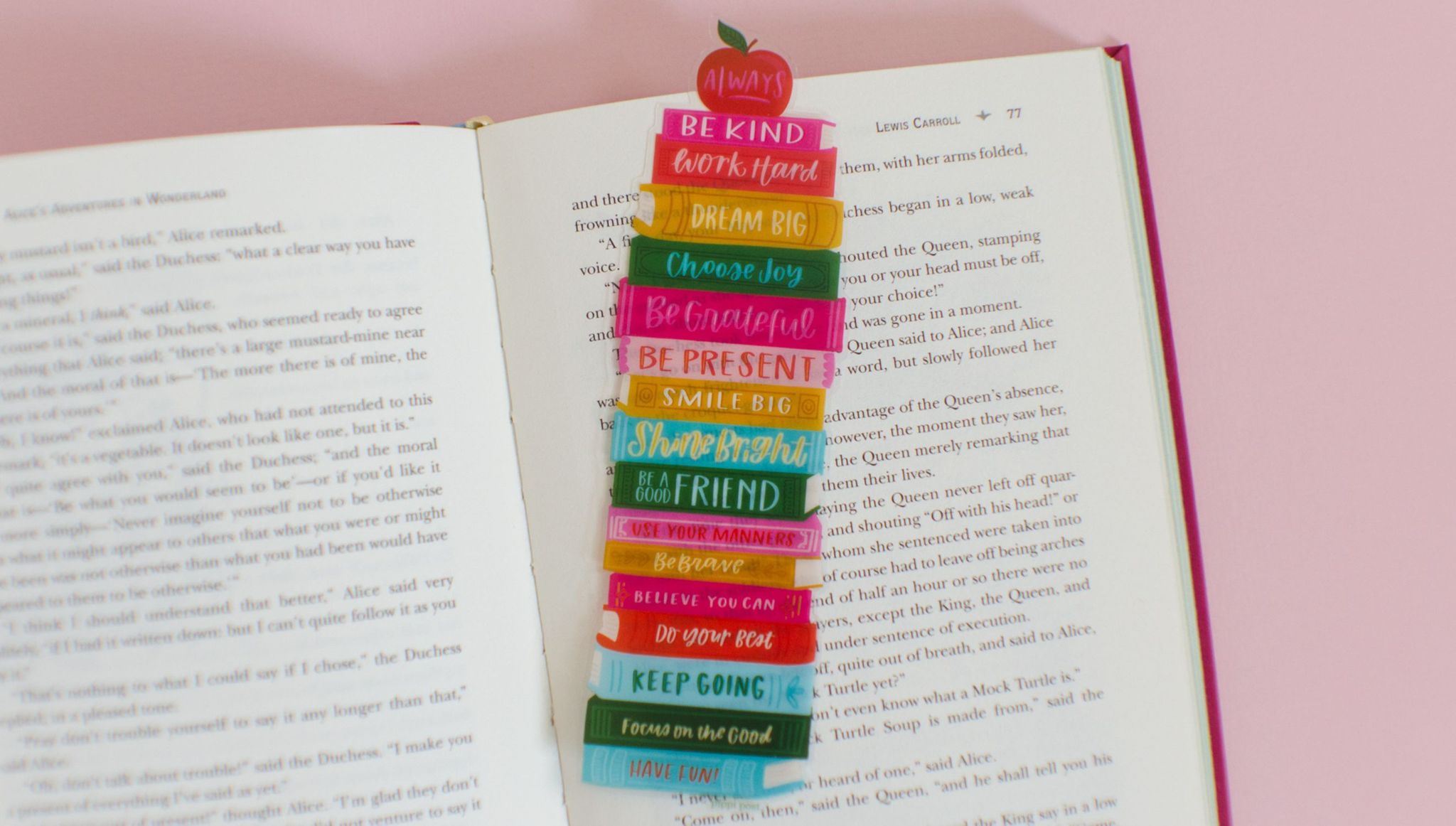 Affirmations Book Stack Transparent Bookmark - Pippi Post