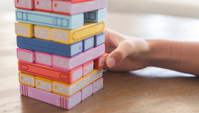 Tumbling Book Stack - Wooden Block Stacking & Balance - Pippi Post