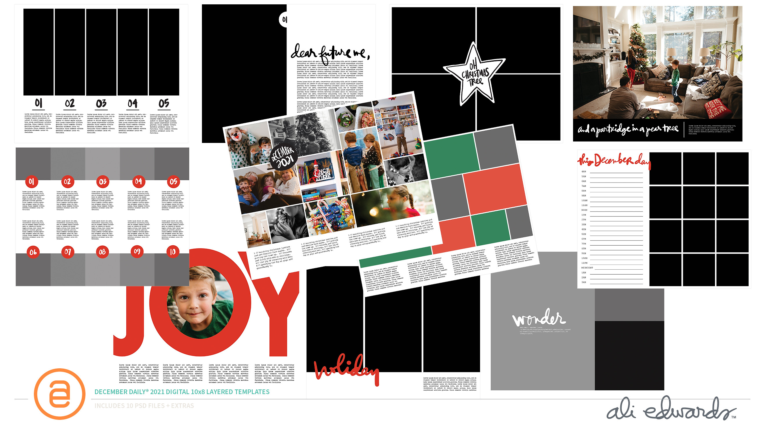 Ali Edwards Design Inc. | December Daily® 2021 Digital 10×8 Layered