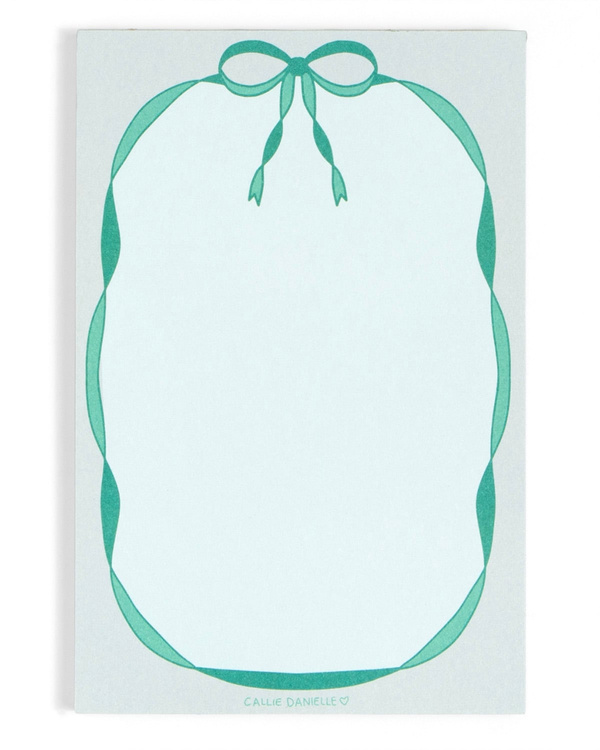 Green Coquette Bow 4×6 Notepad - Callie Danielle Shop