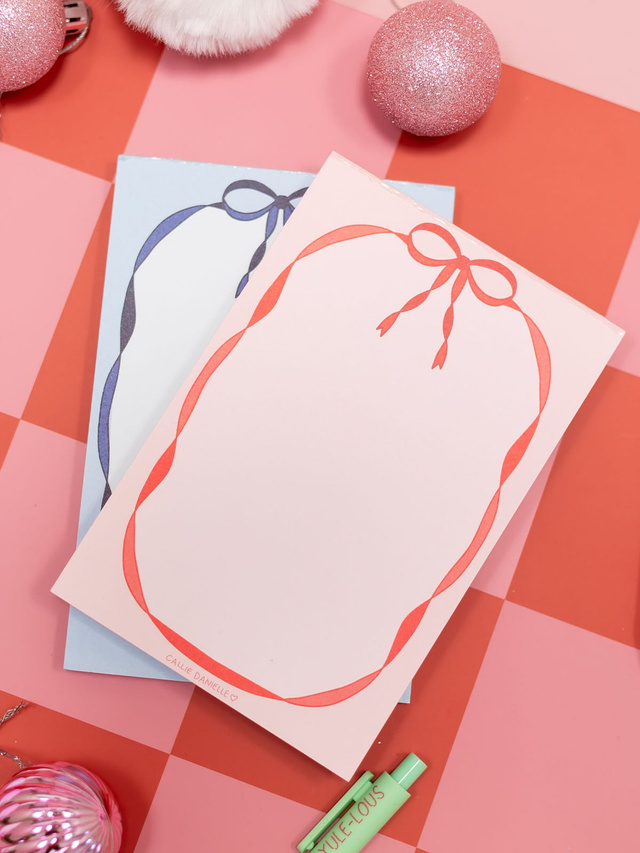 Blue Coquette Bow 4×6 Notepad - Callie Danielle Shop