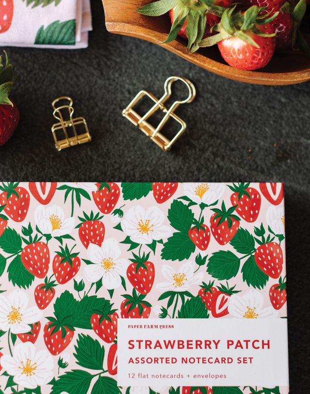 Strawberry Patch Assorted Notecard Set - Paper Farm Press
