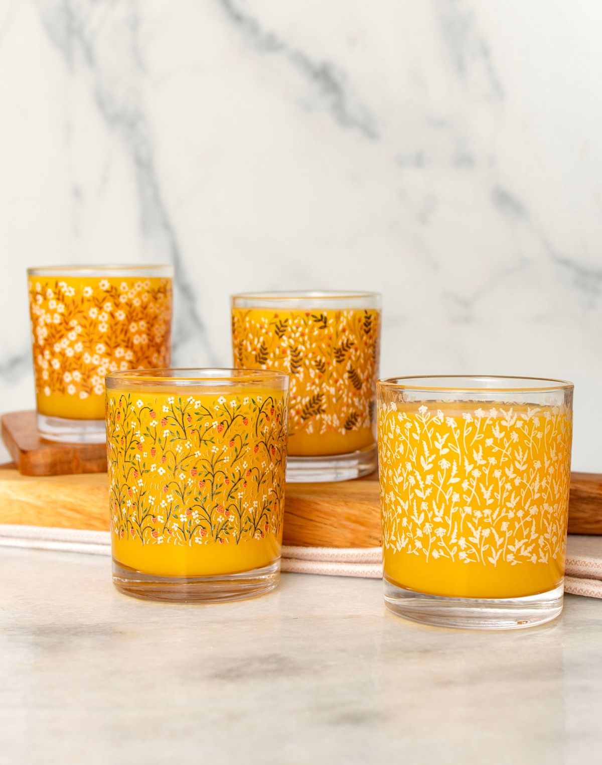 Tiny Floral Short Juice Glass Set - 1canoe2