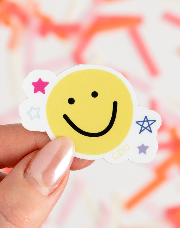 Small Smiley Face Decal Sticker - Callie Danielle Shop