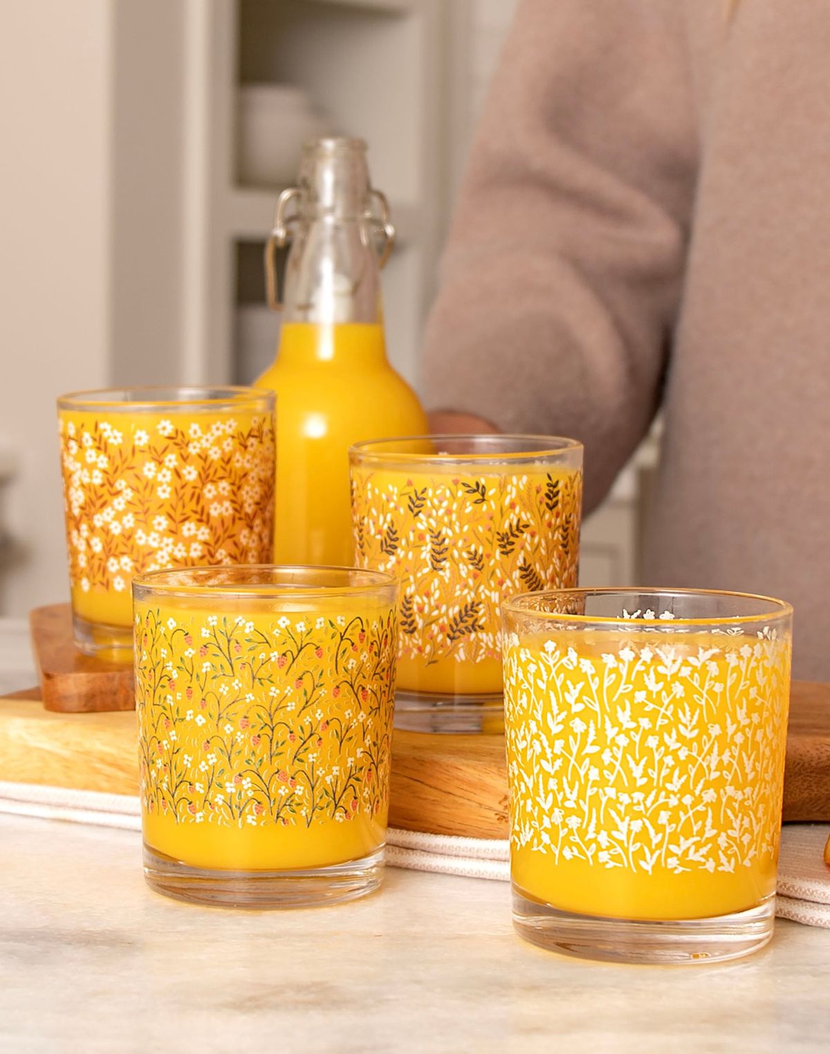 Tiny Floral Short Juice Glass Set - 1canoe2