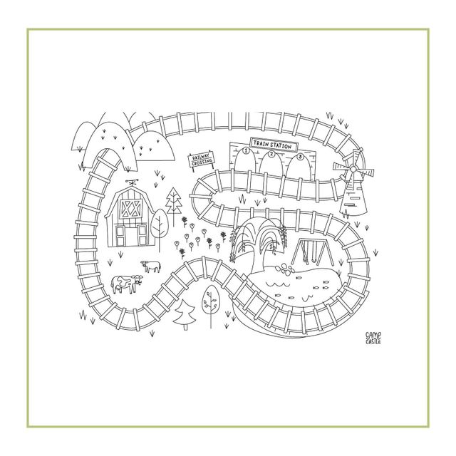 Space Printable Play Mats - Camp Castle