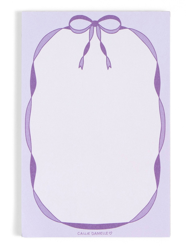 Purple Coquette Bow 4×6 Notepad - Callie Danielle Shop