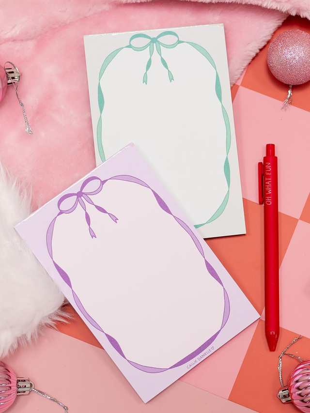 Purple Coquette Bow 4×6 Notepad - Callie Danielle Shop