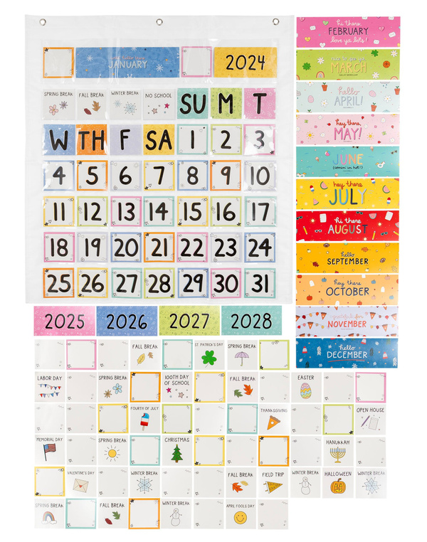Calendar Bulletin Board Kit + Pocket Chart - Callie Danielle Shop