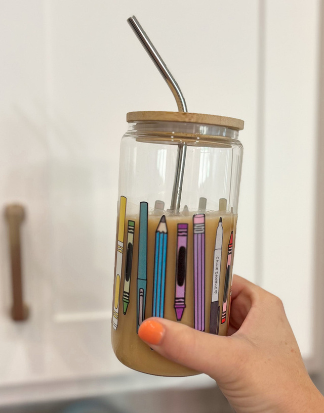 Writing Utensils Glass Can - Callie Danielle Shop