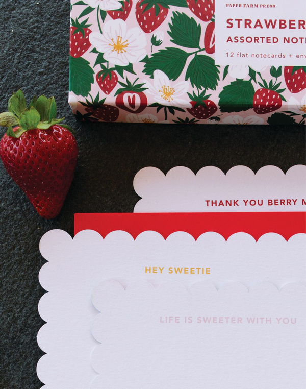 Strawberry Patch Assorted Notecard Set - Paper Farm Press