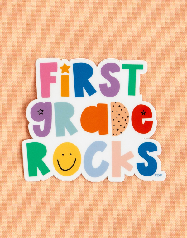 First Grade Rocks Decal Sticker - Callie Danielle Shop