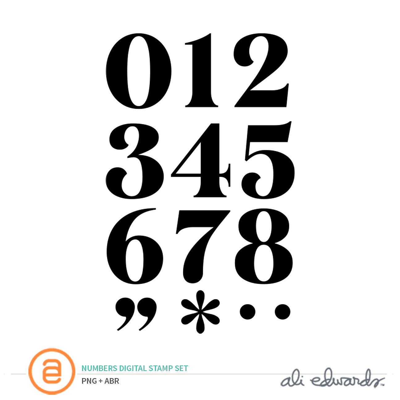 Ali Edwards Design Inc. | Numbers Digital Stamp Set