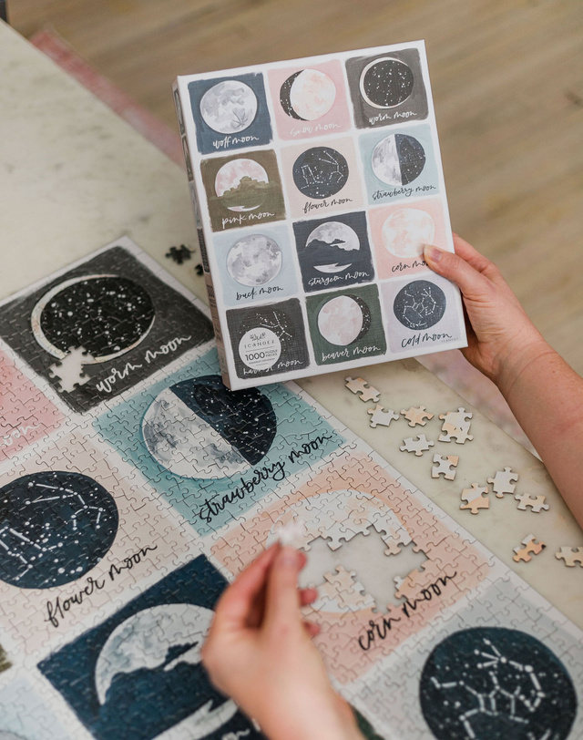 Painted Moons - 1,000 Piece Jigsaw Puzzle - 1canoe2