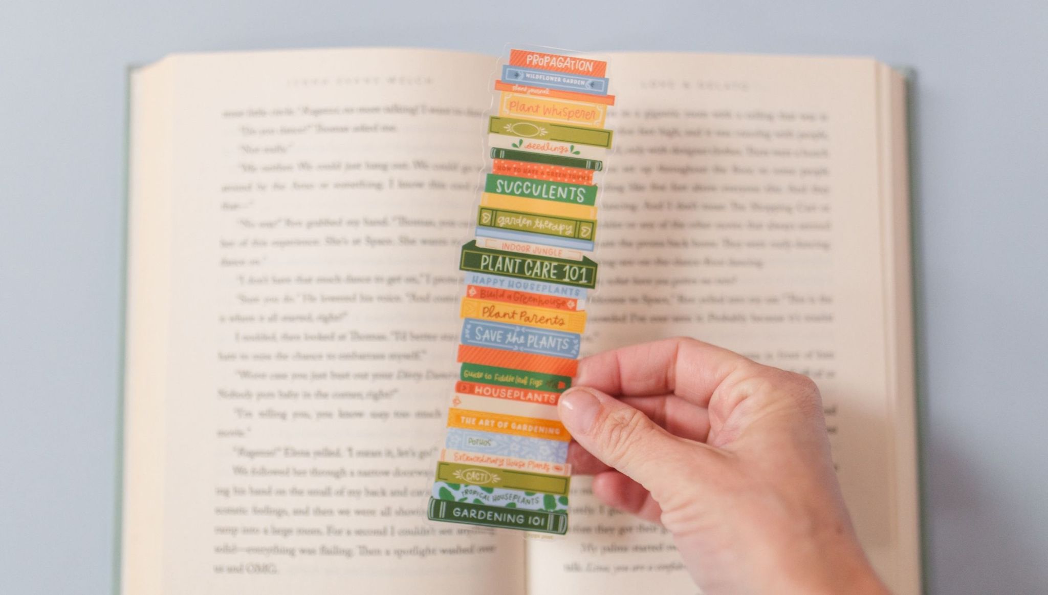 Plant Book Stack Transparent Bookmark - Pippi Post
