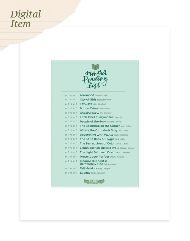 Digital Printable Summer Reading Checklist - 1canoe2