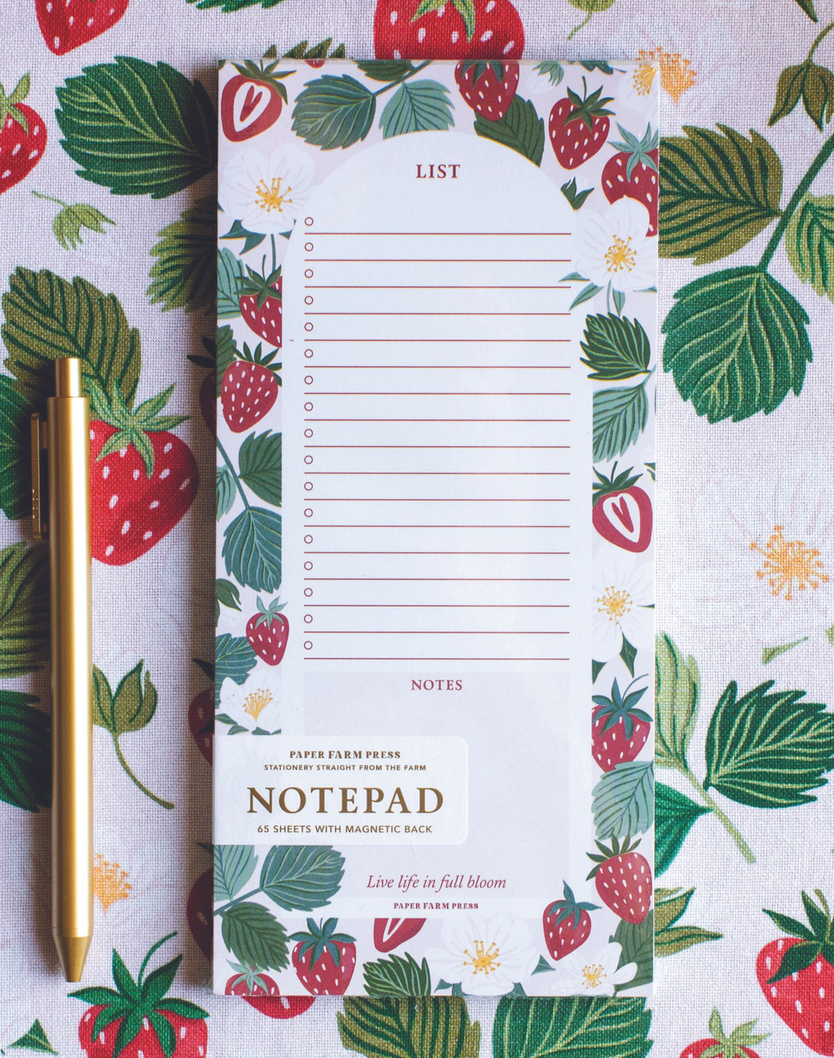 Strawberry Patch Notepad - Paper Farm Press